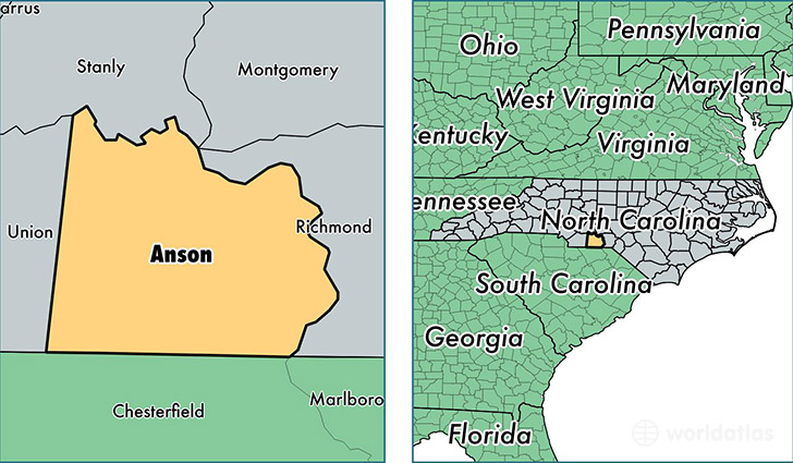 Anson County Map Anson County Map