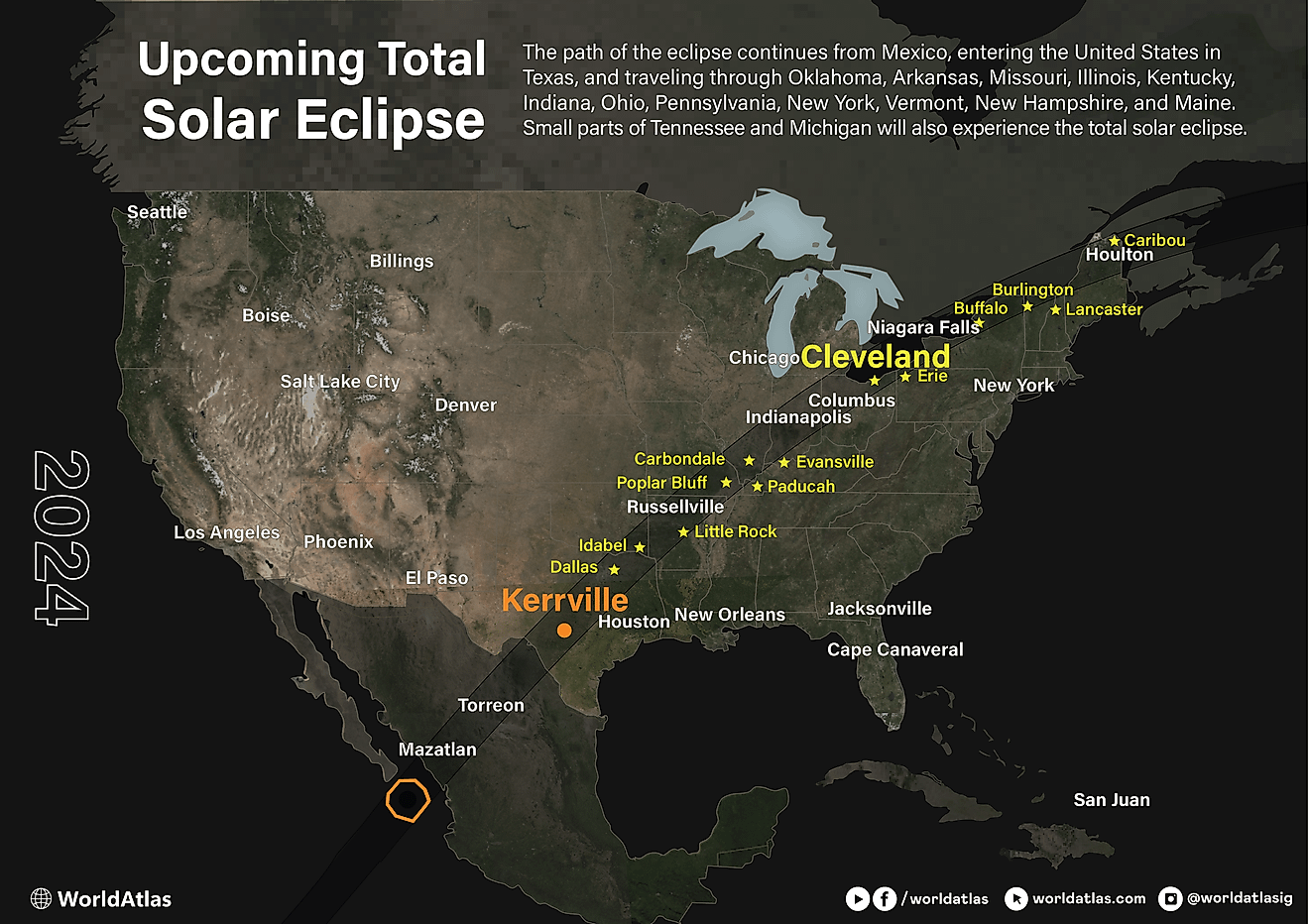 The Upcoming 2024 Total Eclipse - WorldAtlas