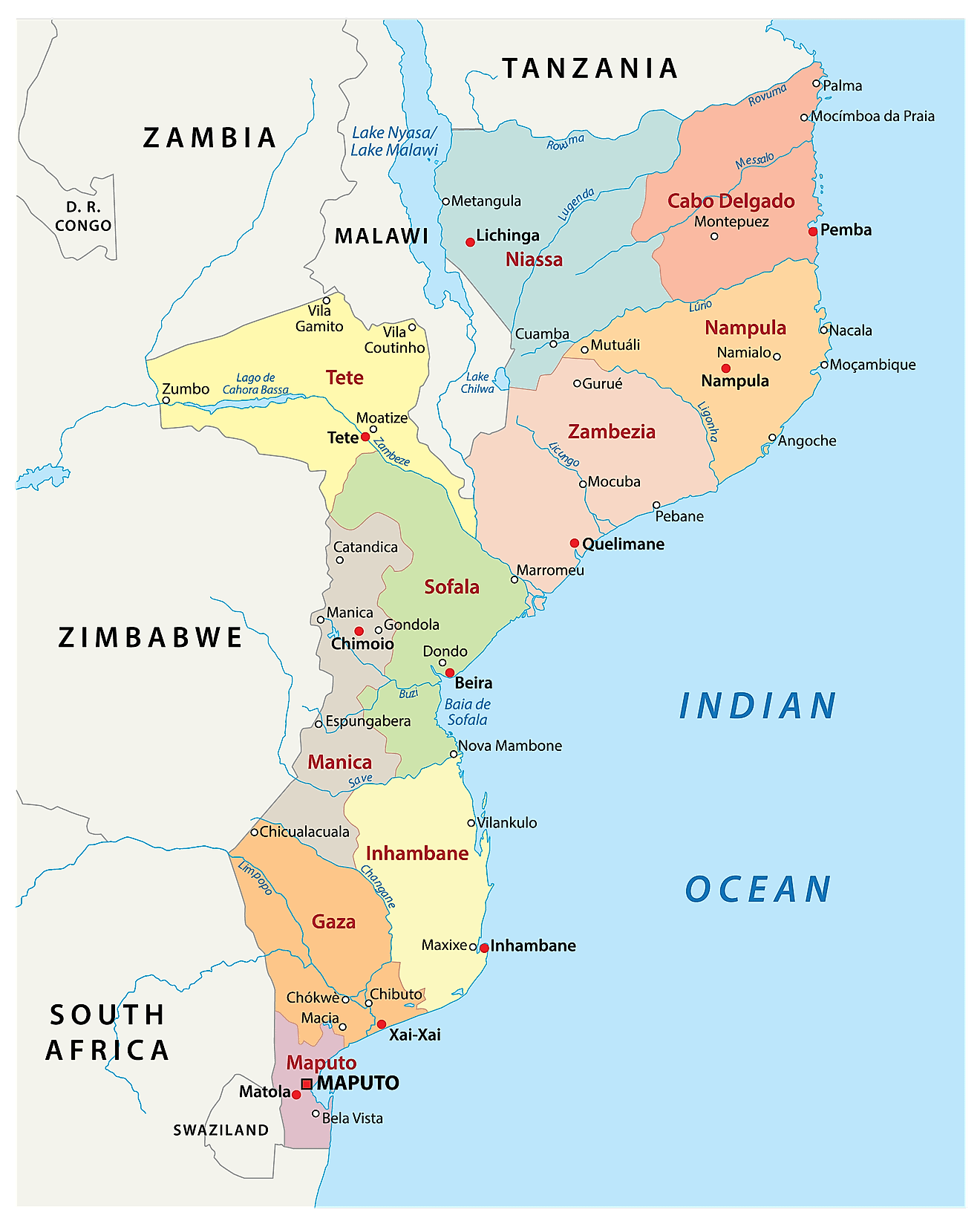 Mapas De Mozambique Atlas Del Mundo Mapas De Mozambique Atlas Del Mundo