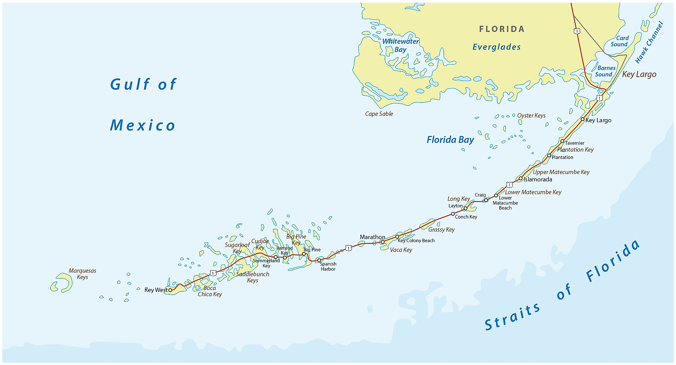 Strait Of Florida On World Map - United States Map