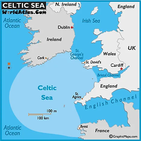 Map of Celtic Sea, Celtic Sea Location Facts History, Major Bodies of ...