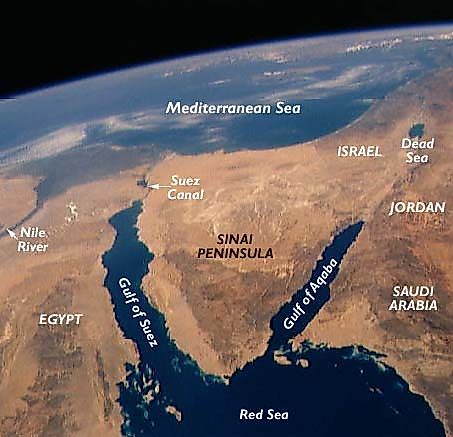 Satellite Map of Gulf of Suez - World Atlas