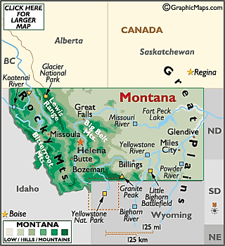 Montana Map / Geography of Montana/ Map of Montana - Worldatlas.com