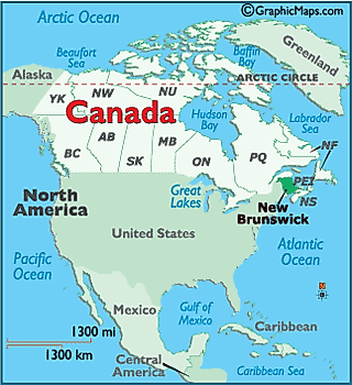 New Brunswick Map / Geography of New Brunswick / Map of New Brunswick ...