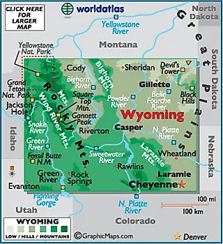 Wyoming Map / Geography of Wyoming / Map of Wyoming - Worldatlas.com