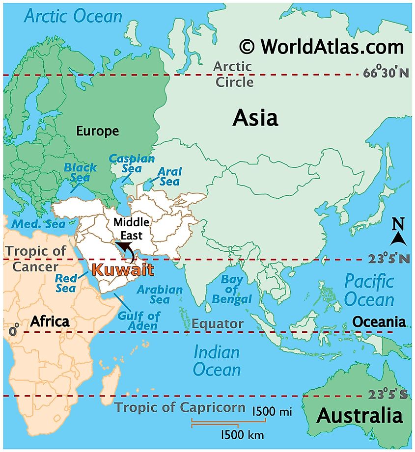 Kuwait Location On Map Of World