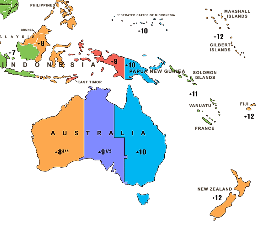 Time Zones In Oceania WorldAtlas 48 OFF