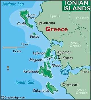 Ionian Islands Map / Geography of Ionian Islands / Map of Ionian Islands - Worldatlas.com