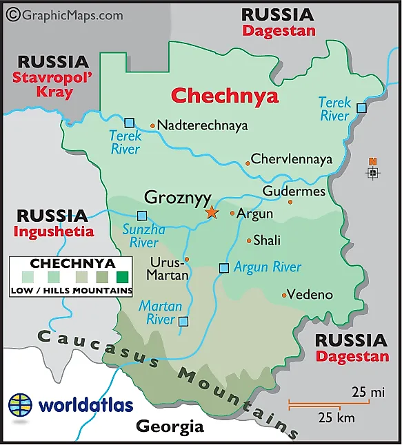 Where Is Chechnya Located On The World Map - Map