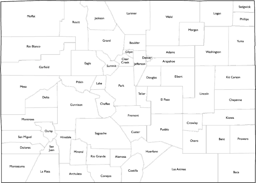 Colorado Map With Counties