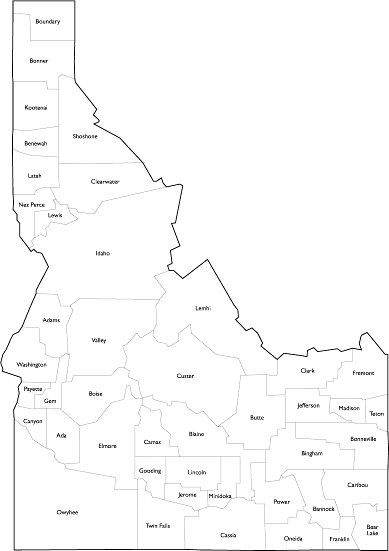 Idaho County Map