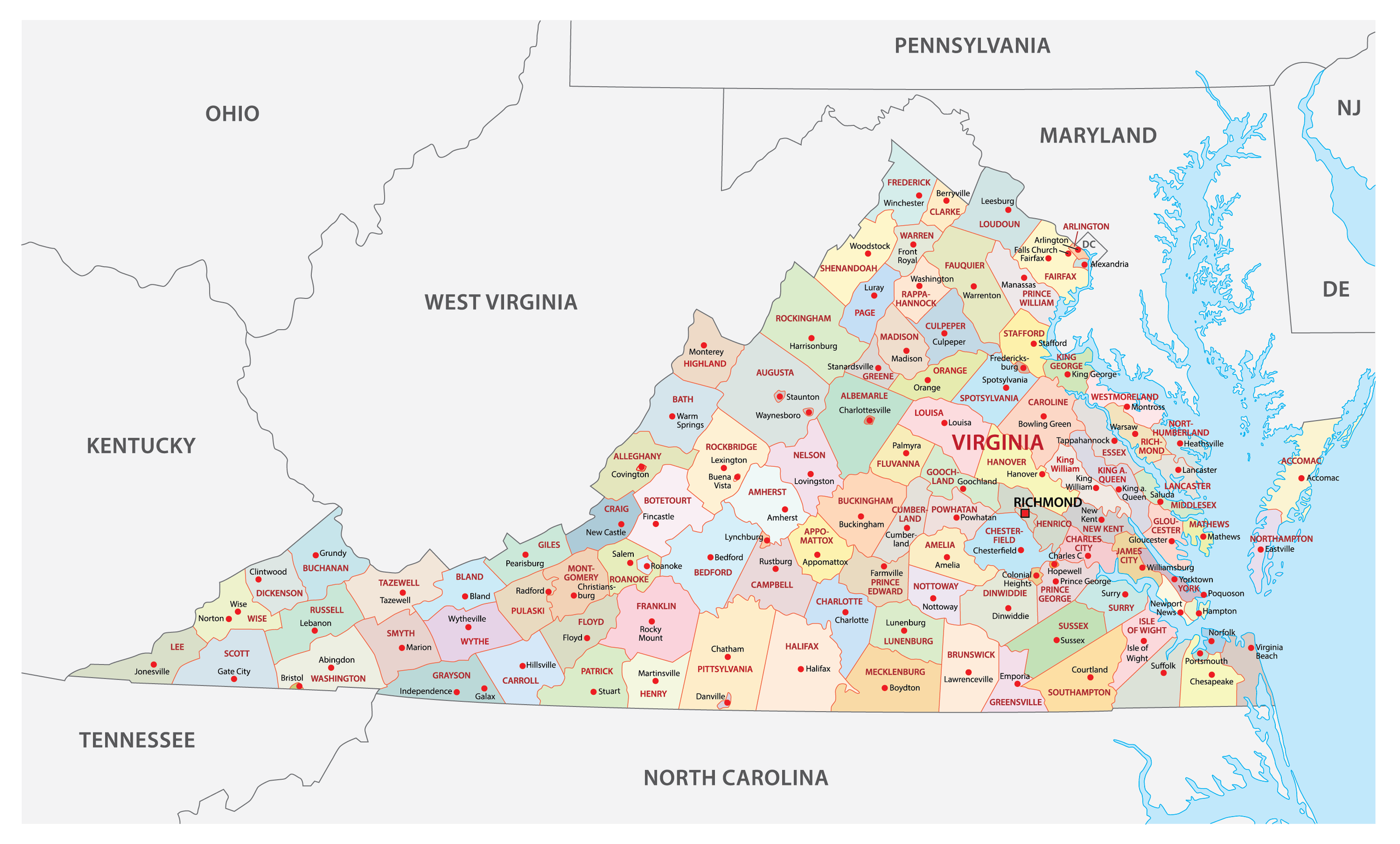 Virginia Maps Facts World Atlas