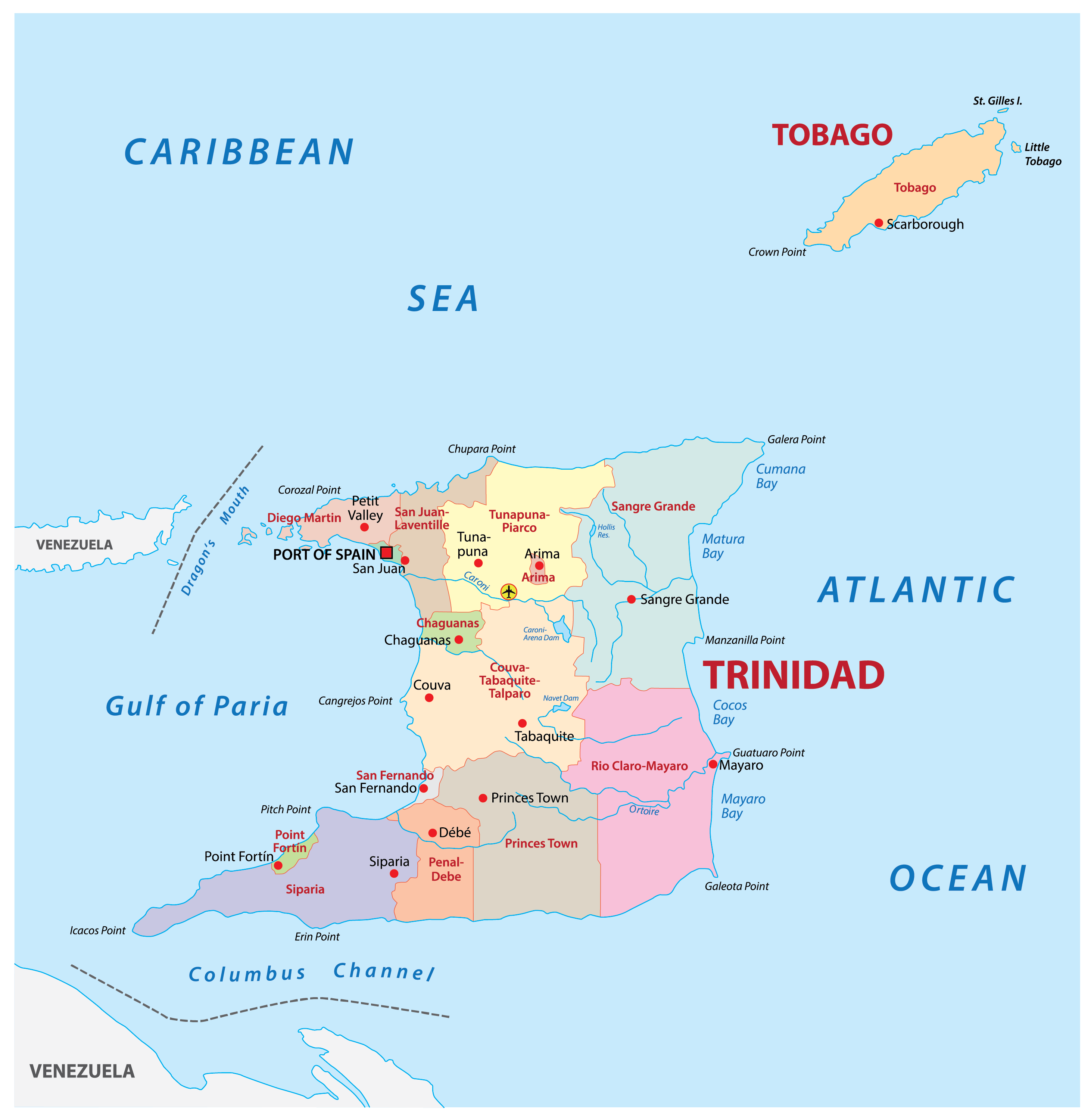 Trinidad And Tobago Maps Facts Edna Wolf