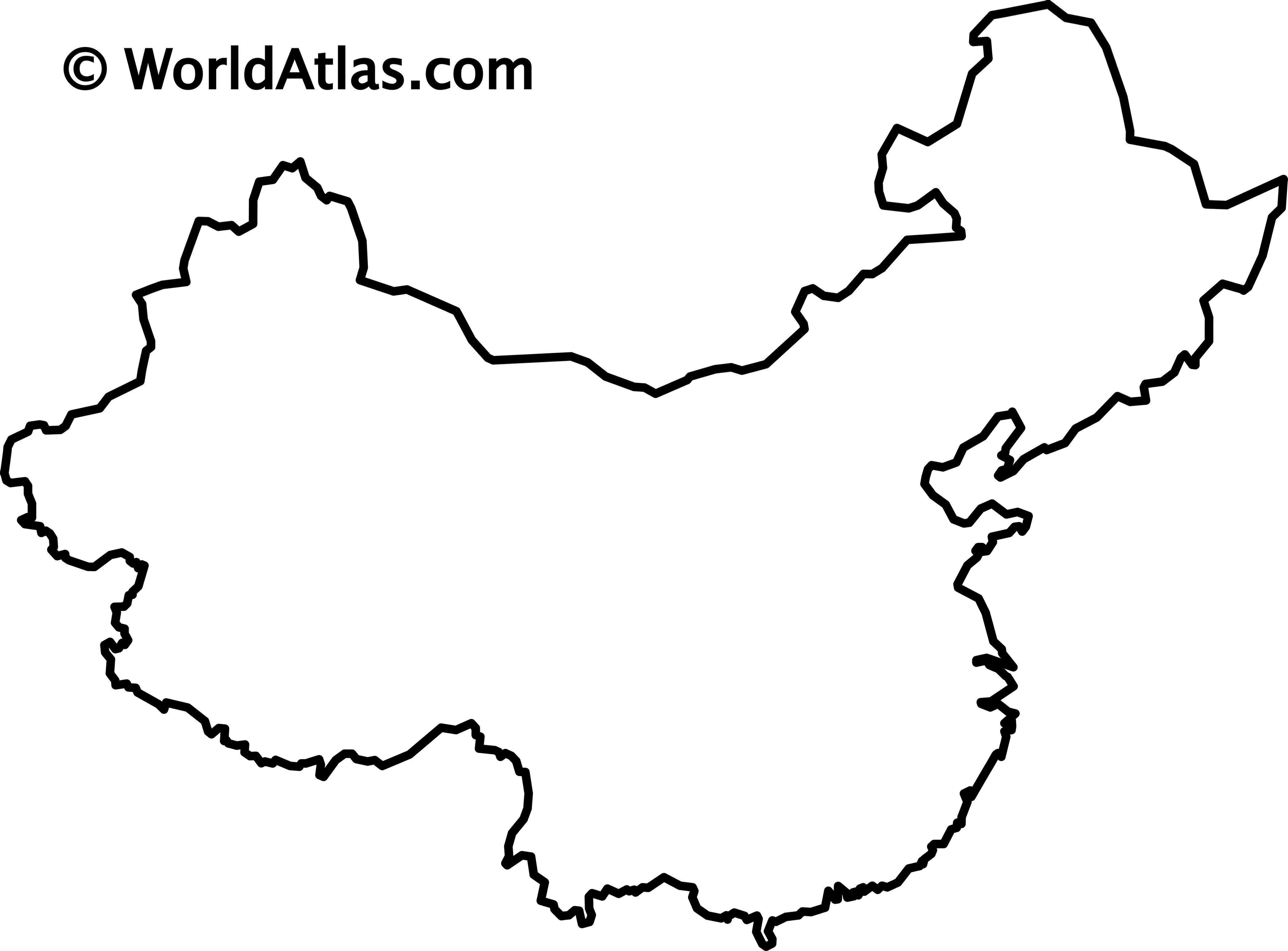 China Outline Map China Outline Map