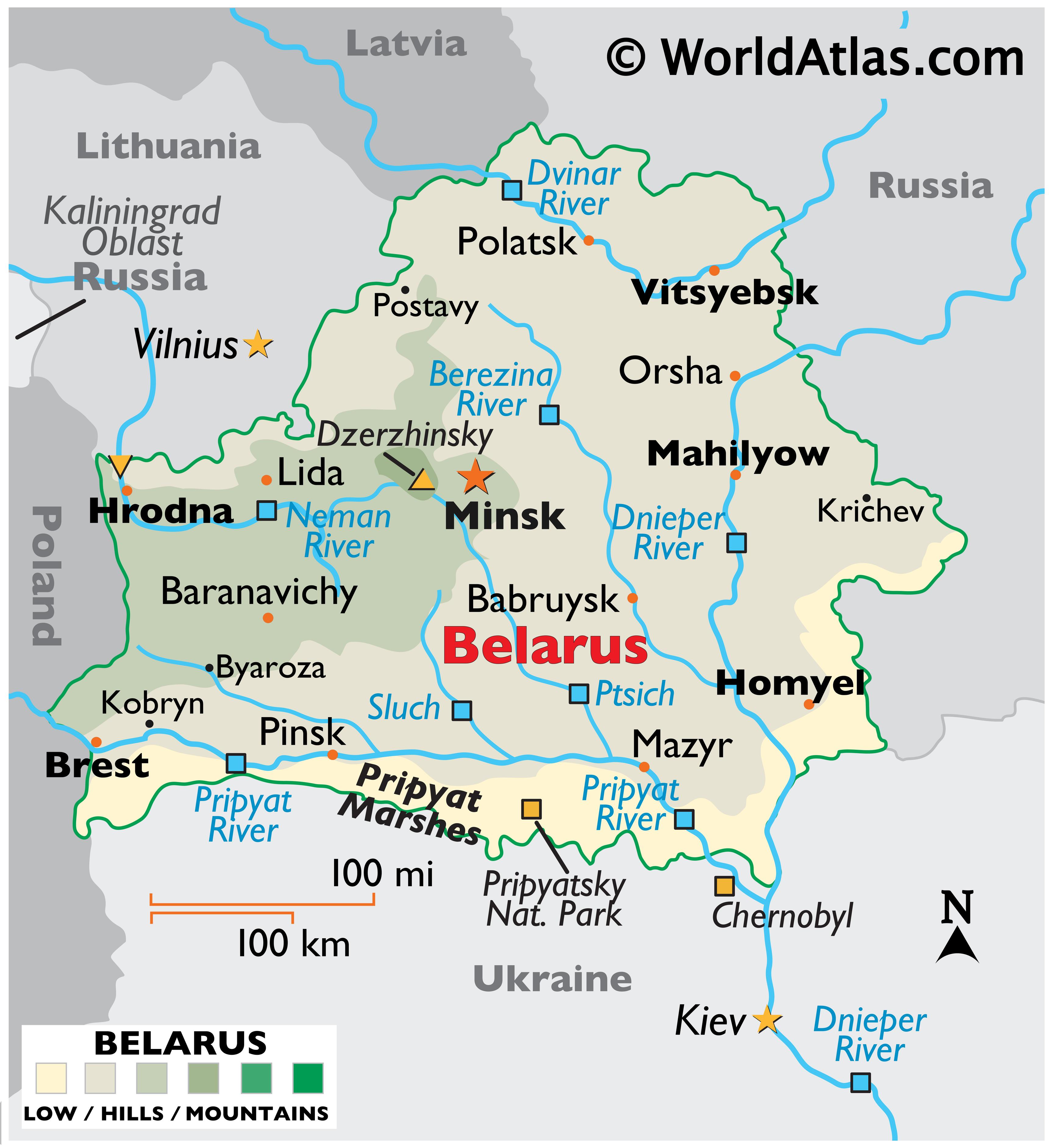Belarus Large Color Map Belarus Large Color Map